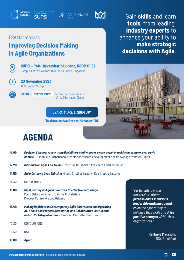 Improving Decision Making in Agile Organizations - AgileLab Ticino Improving Decision Making in Agile Organizations - AgileLab Ticino